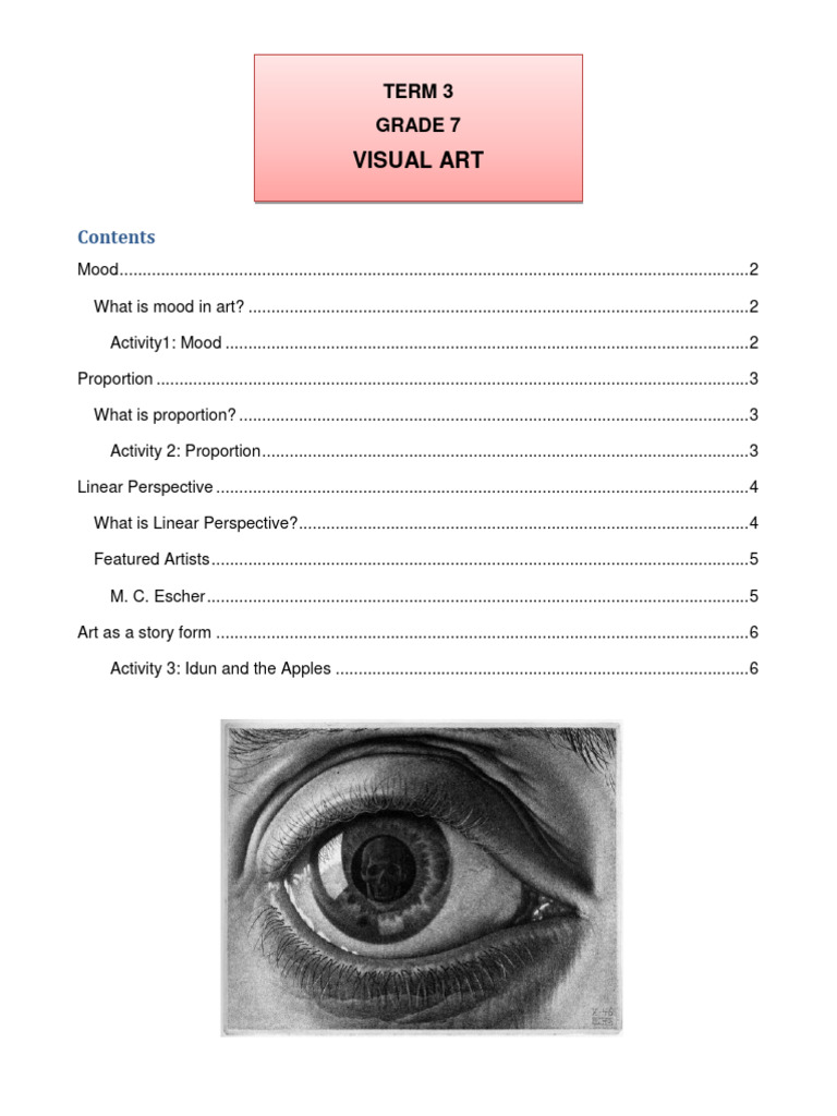 GRD 7 Visual Art T3 2018 Approved | PDF | Perspective (Graphical)