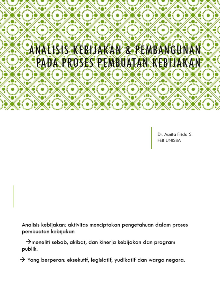 ANALISIS KEBIJAKAN Pembangunan | PDF
