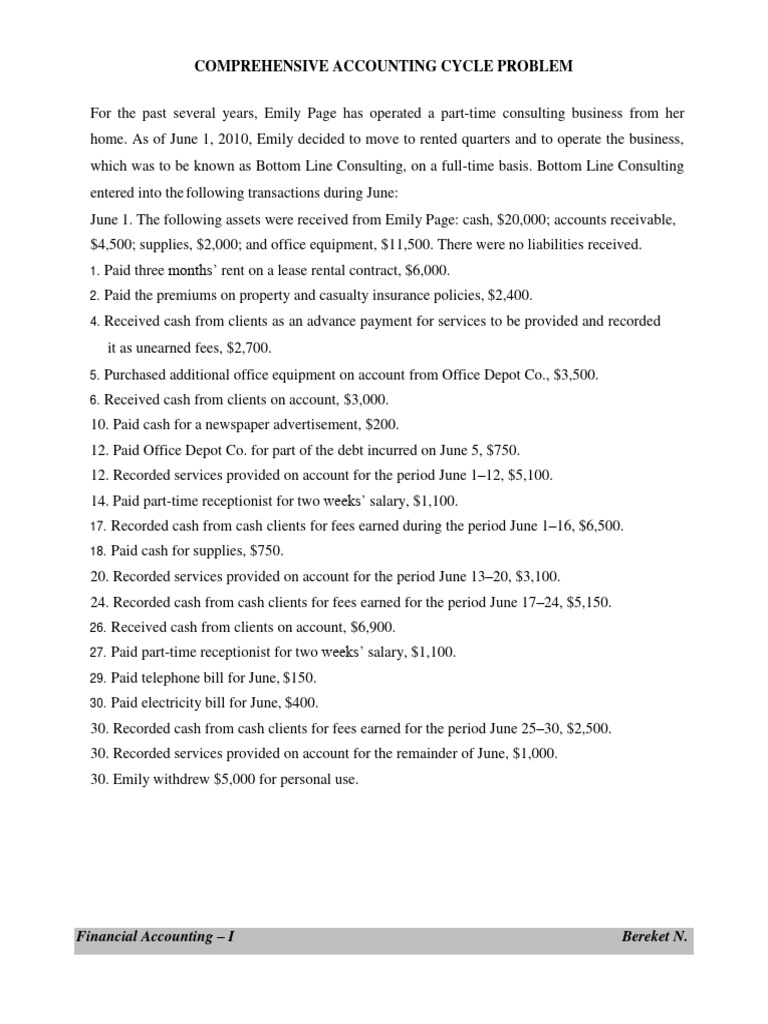 Comprehensive Accounting Cycle Problem | PDF | Expense | Corporations