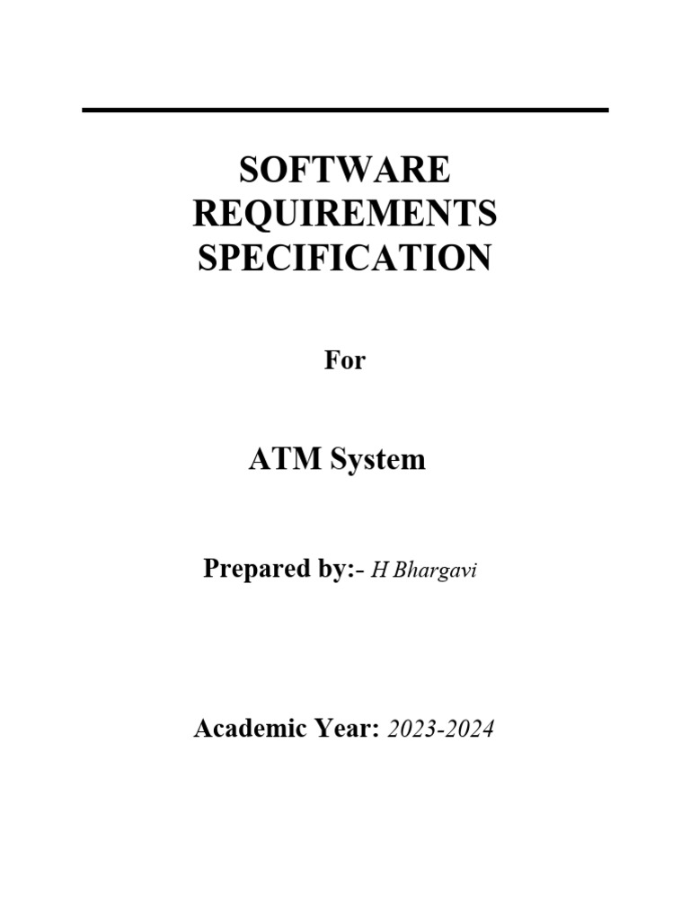 Srs Atm System | PDF | Automated Teller Machine | Databases