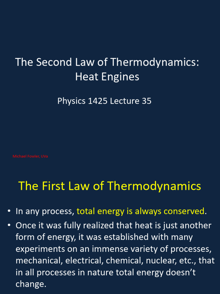 10 1425 Web Lec 35 SecondLawEngines | PDF | Heat | Mechanics