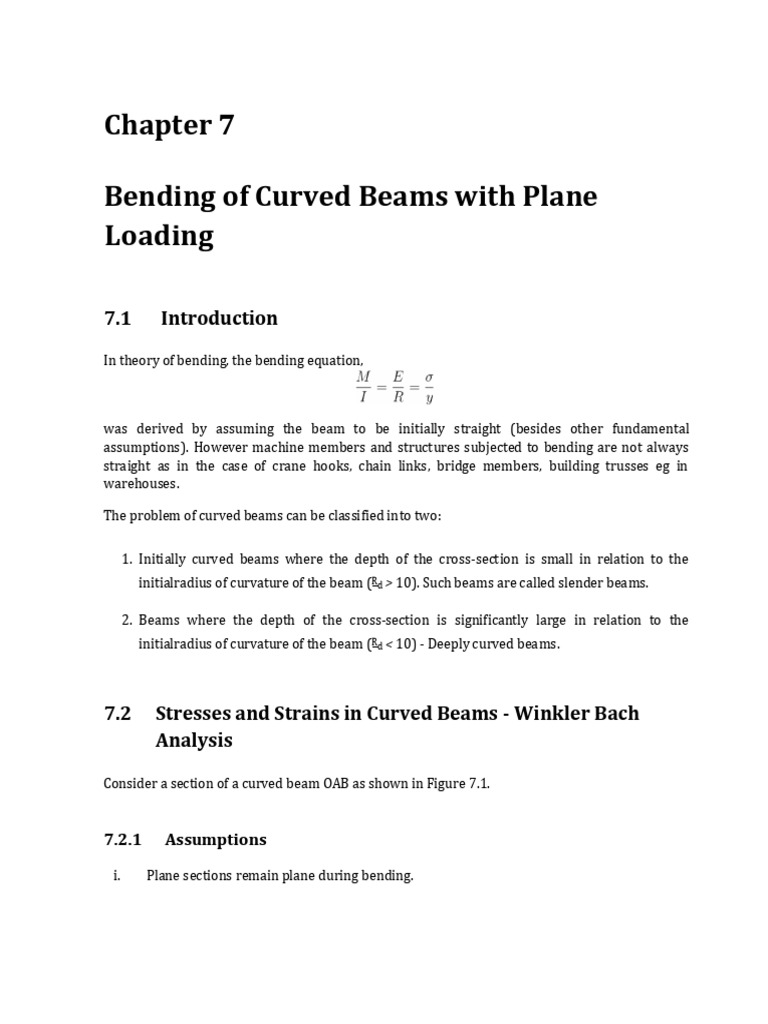 Curved Beams | PDF | Bending | Beam (Structure)