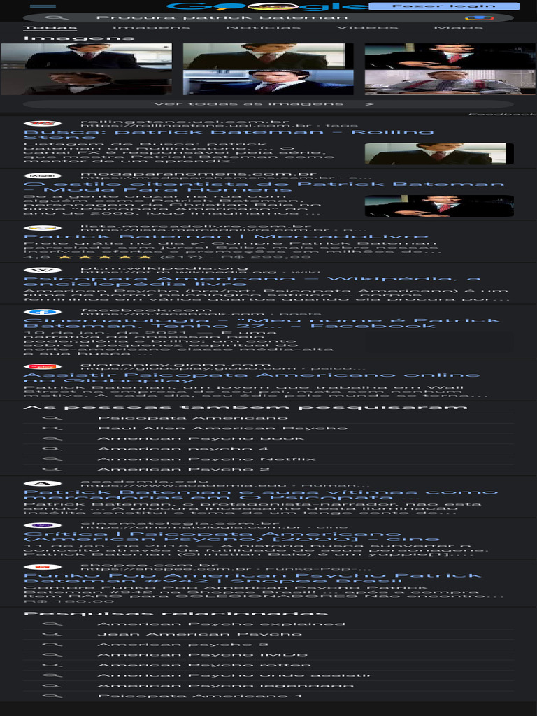 Procura Patrick Bateman - Pesquisa Google | PDF