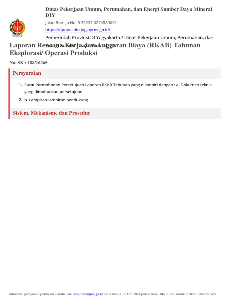 Unduh Standar Pelayanan - Laporan Rencana Kerja Dan Anggaran Biaya ...