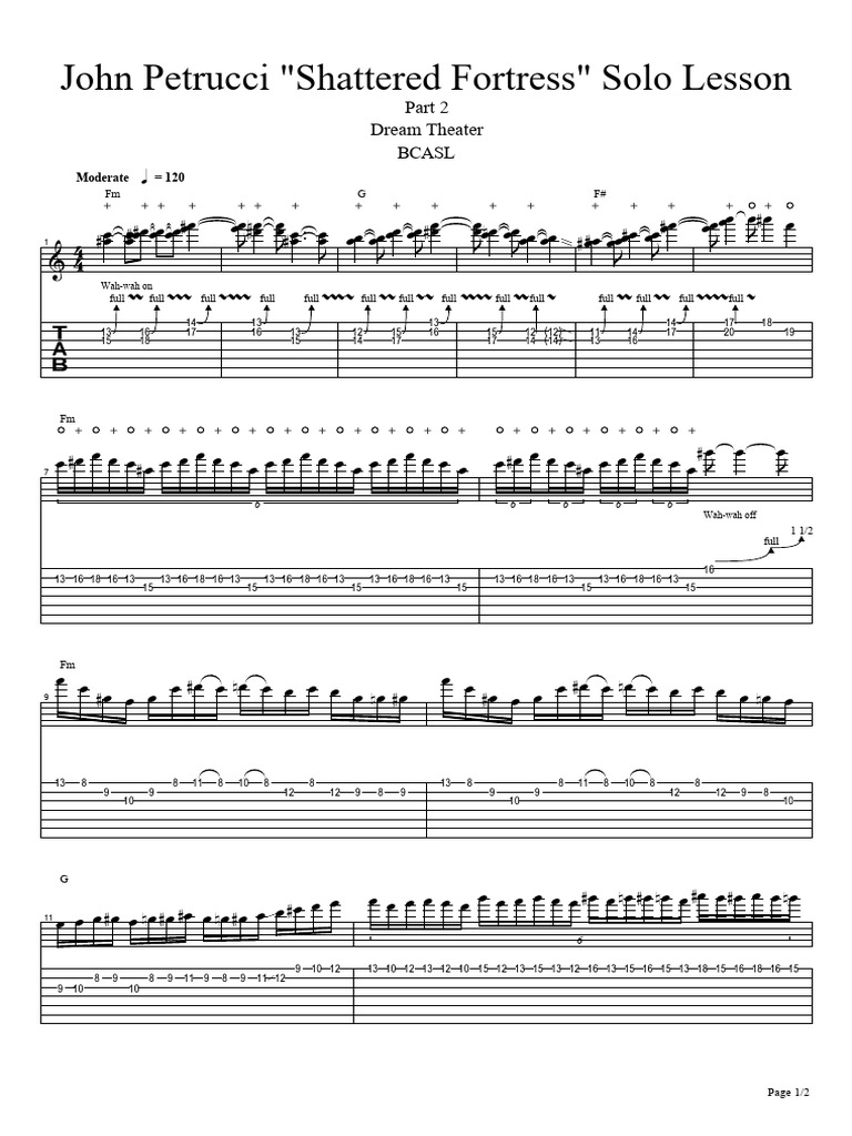 John Petrucci Shattered Fortress Solo Lesson Part 2 | PDF