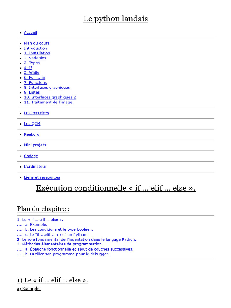 If Elif Else Python Landais | PDF | Structure de contrôle | Python ...
