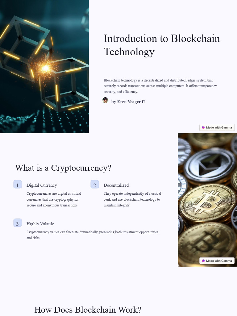 Introduction To Blockchain Technology | PDF | Cryptocurrency | Service Industries