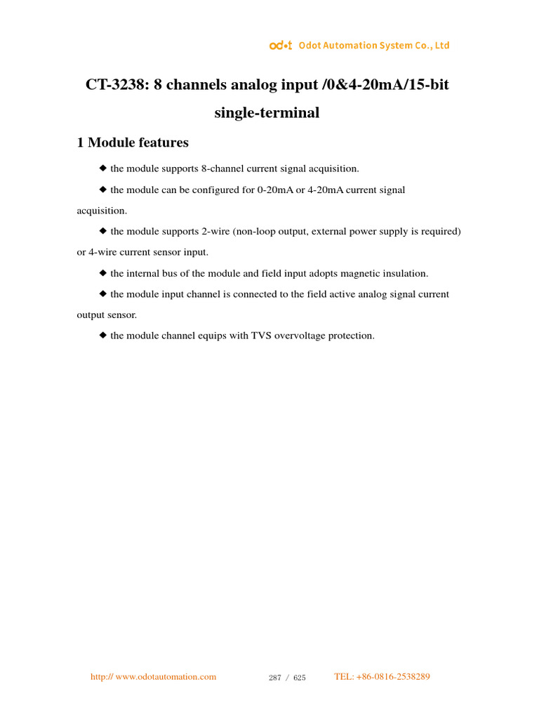 Módulo de 8 Analog Input 0-20ma CT-3238 | Download Free PDF ... Módulo de 8 Analog Input 0-20ma CT-3238 | Download Free PDF ...