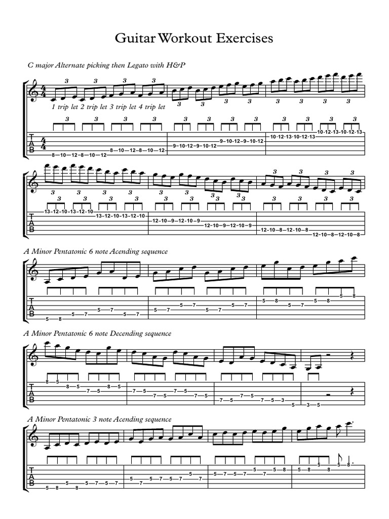 Guitar Workout Exercises | PDF