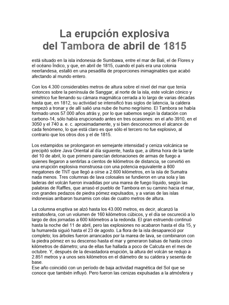 La Erupción Explosiva Del | Descargar gratis PDF | Volcán | Ciencias de la Tierra