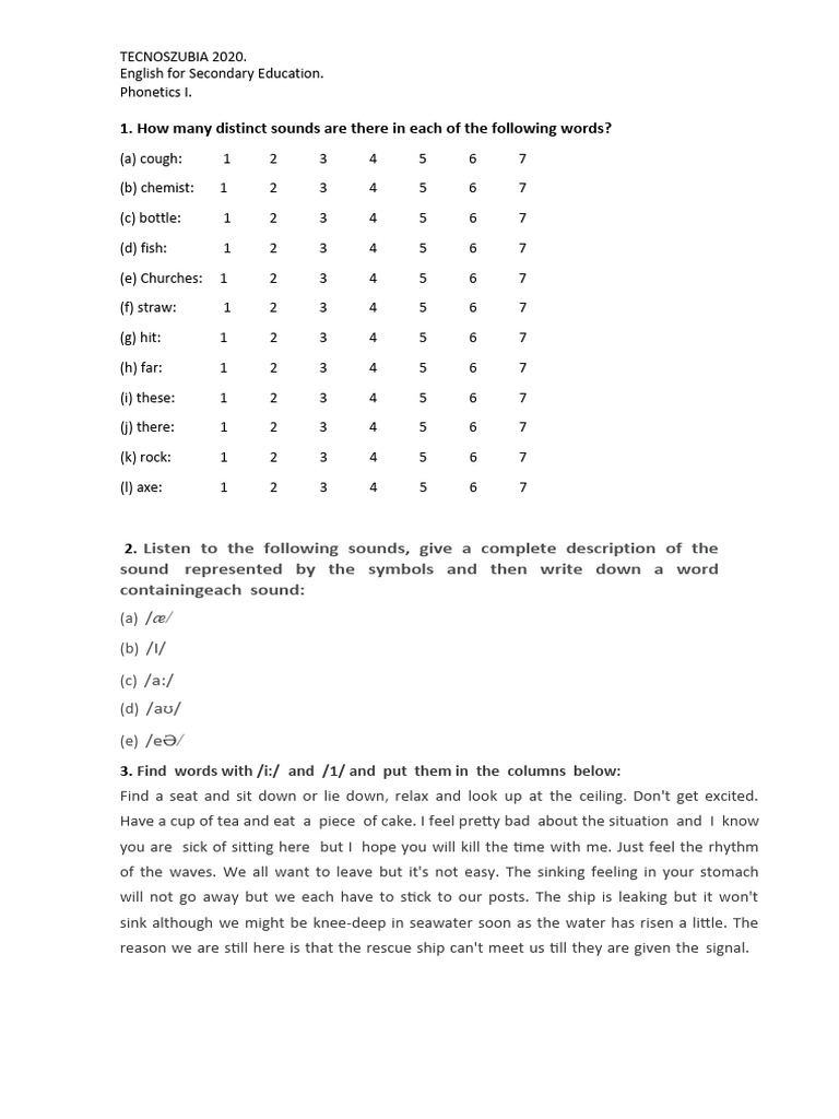 Phonetics Practice for Secondary Education | PDF | Art