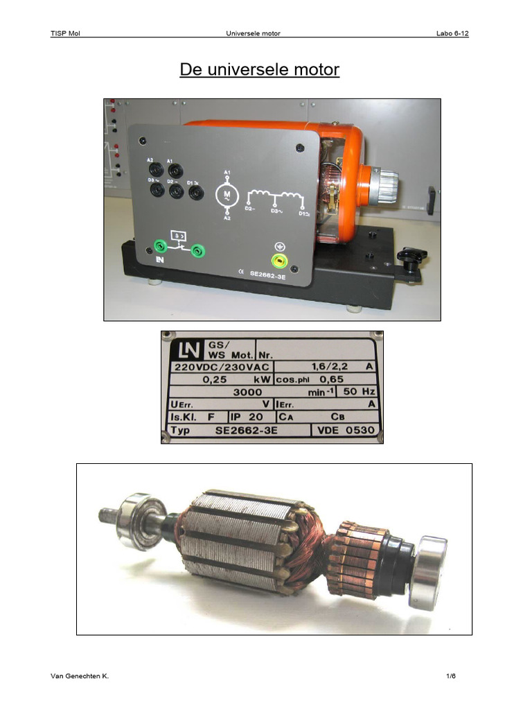 22-23 - 6-12 - LABO - Universele Motor | PDF