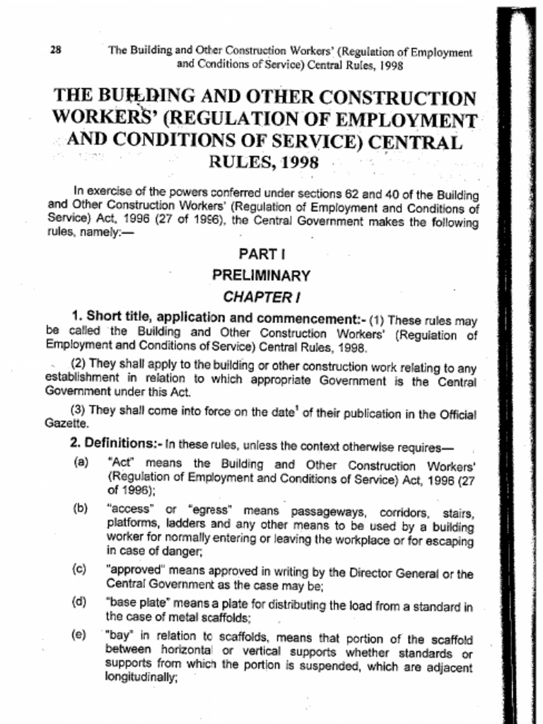 BOCW Rule-1998 | PDF