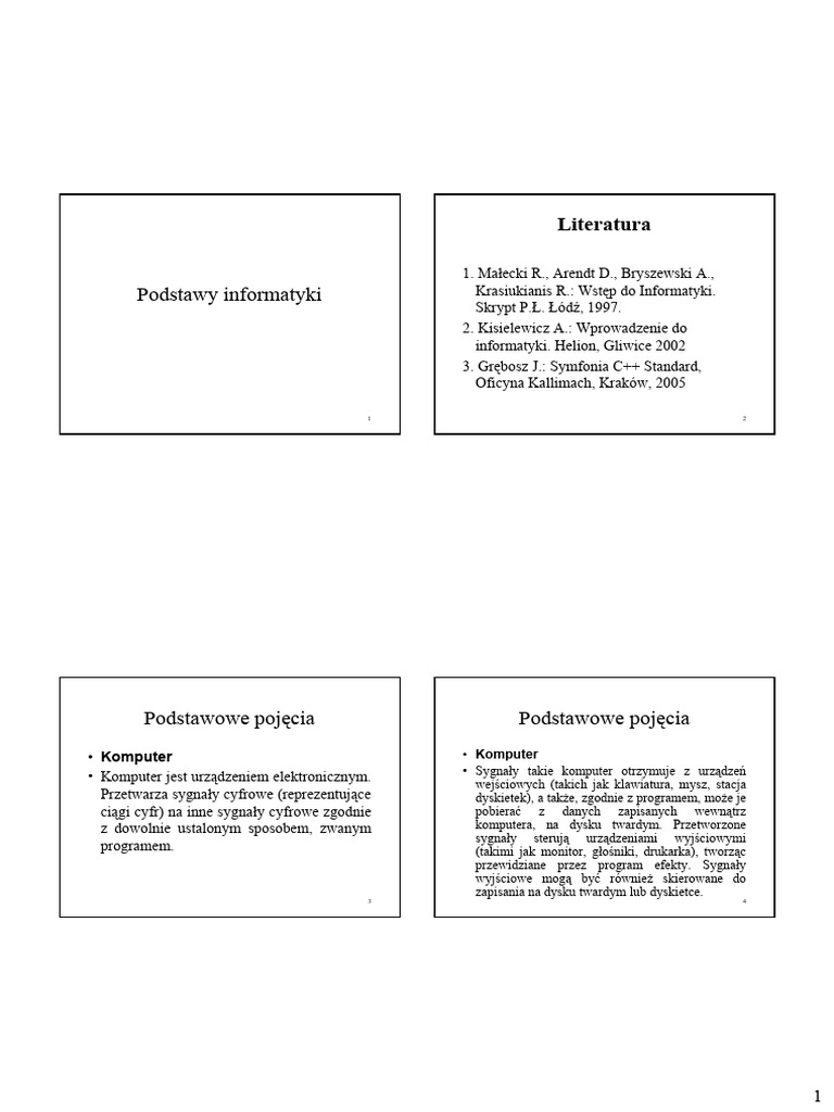 Podstawy Informatyki | PDF