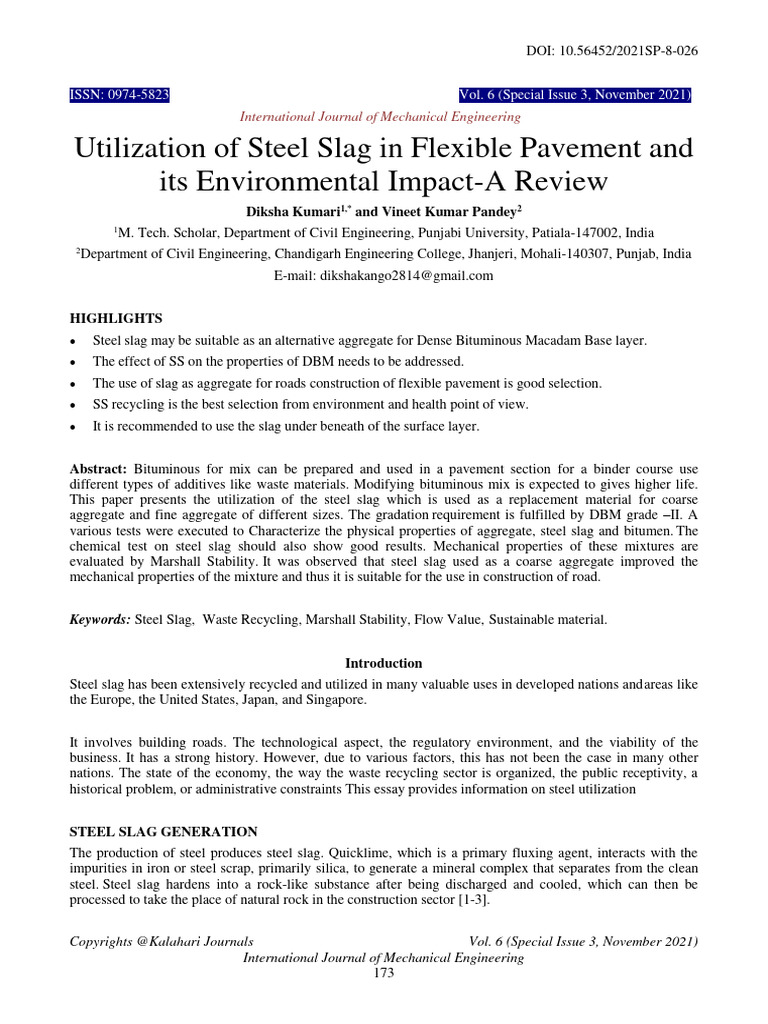 Utilization of Steel Slag in Flexible Pavement and | PDF | Road Surface ...