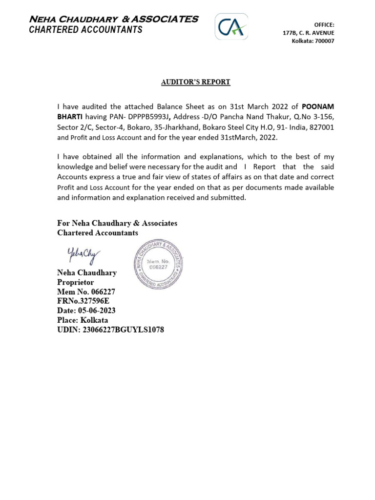 Poonam Bharti 21-22 (2 Files Merged) | PDF | Depreciation | Income