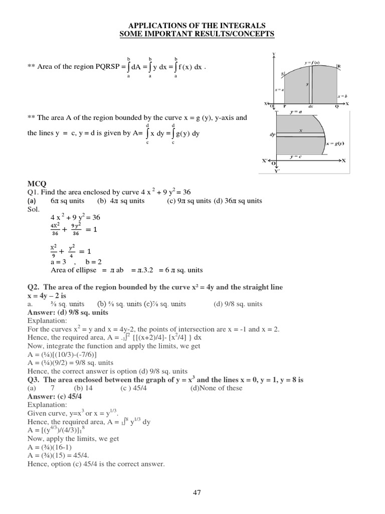 Cbse - Areas Differential Equations | PDF | Mathematical Objects | Elementary Geometry