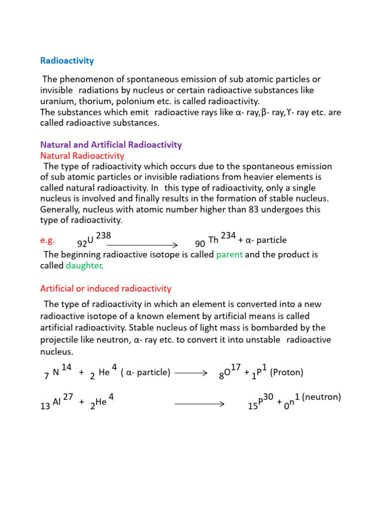 Nuclear Chemistry and Applications of Radioactivity | Download Free PDF ...