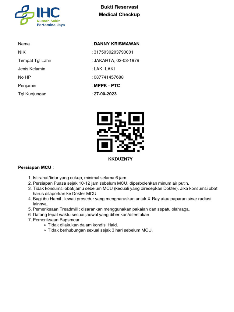 Bukti Reservasi | PDF