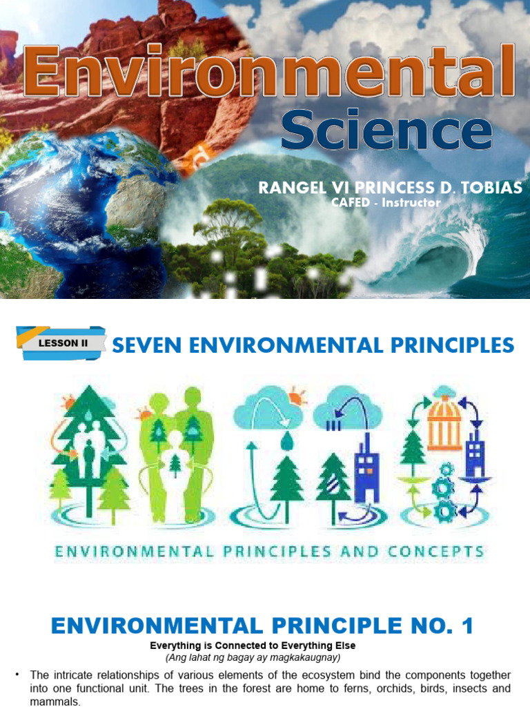 CHAPTER I Lesson II Seven Environmental Principles | PDF | Biodegradation | Soil