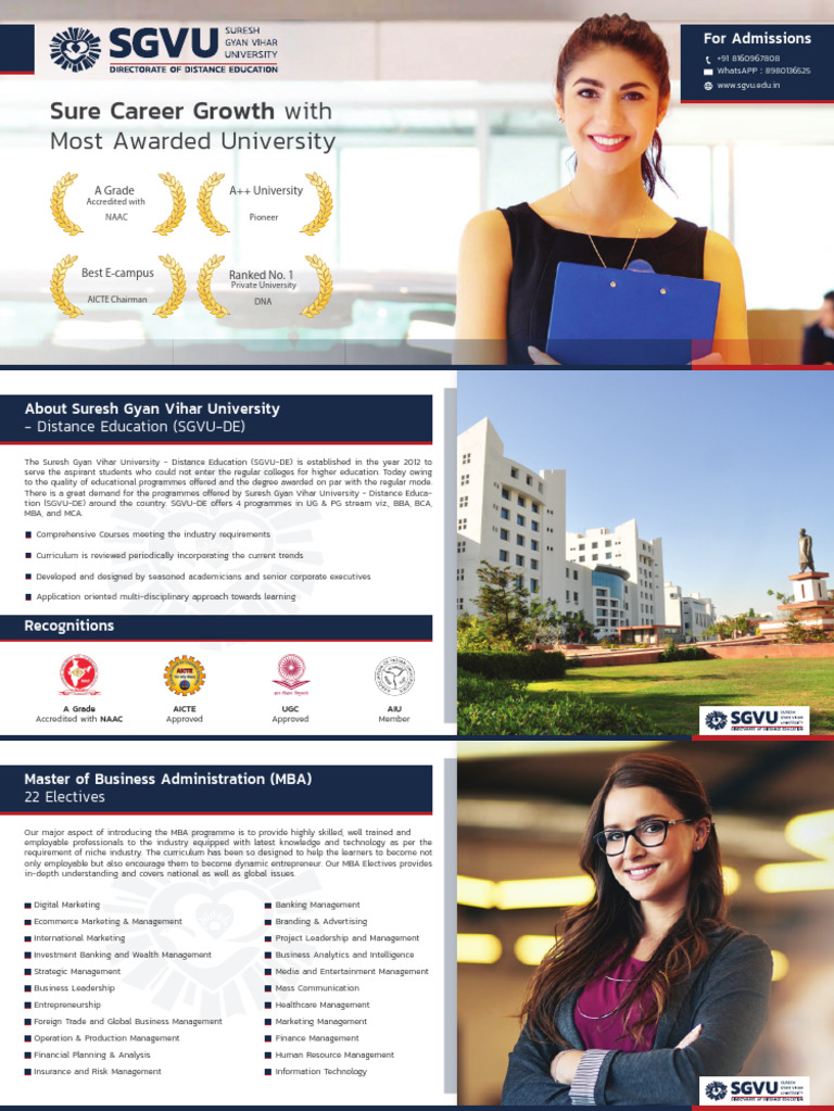 Mba Sgvu | PDF | Master Of Business Administration | Business