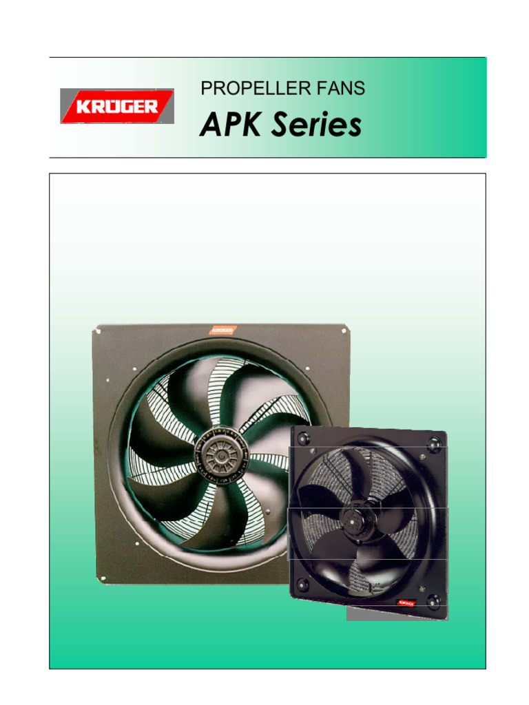 Kruger APK Series Propeller Fans Catalogue | PDF | Electricity | Machines