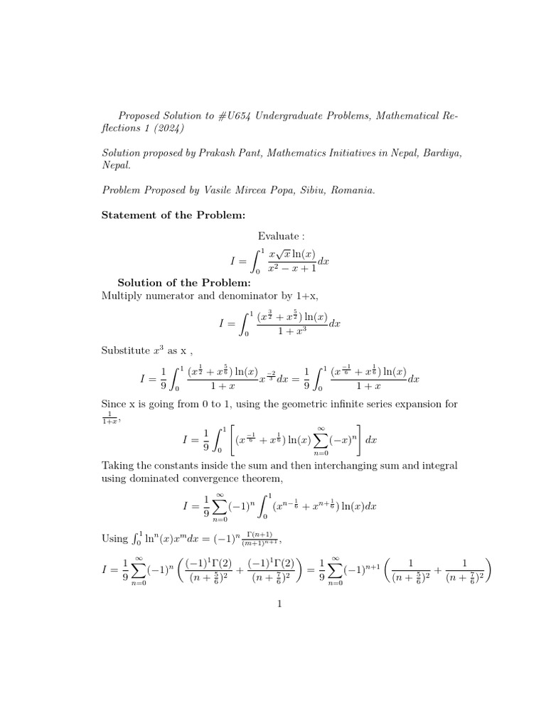 #U654 Prakash Pant Solution MR | PDF | Analysis | Calculus #U654 Prakash Pant Solution MR | PDF | Analysis | Calculus