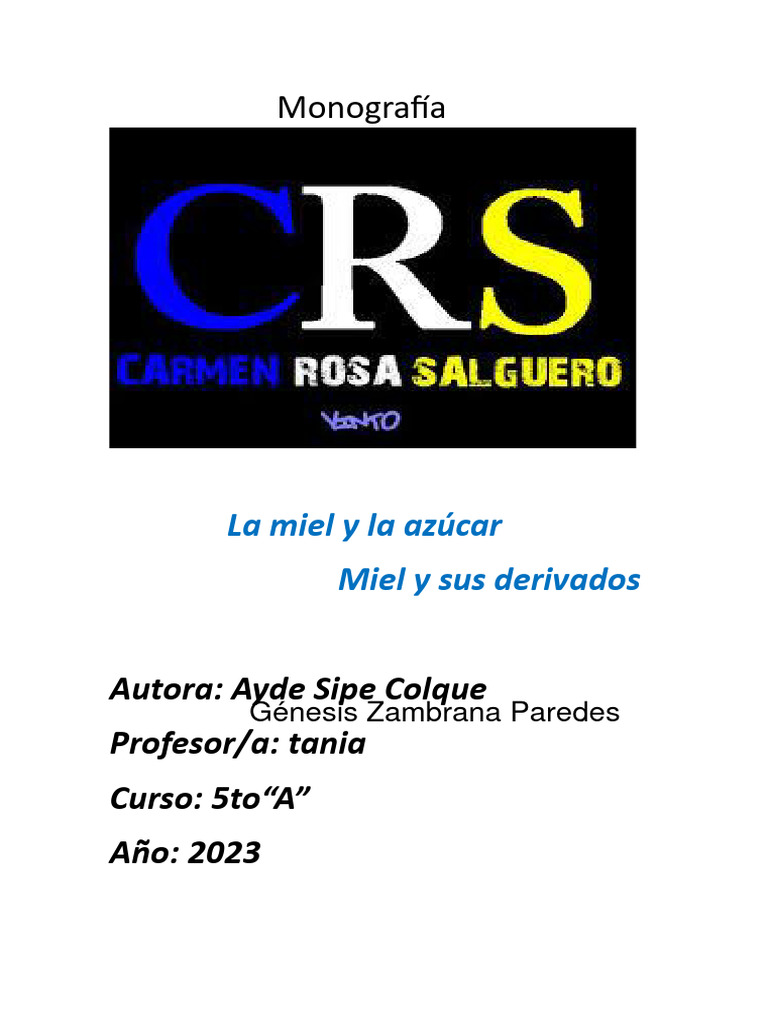 Documento (2) Editado | PDF | Miel | Azúcar