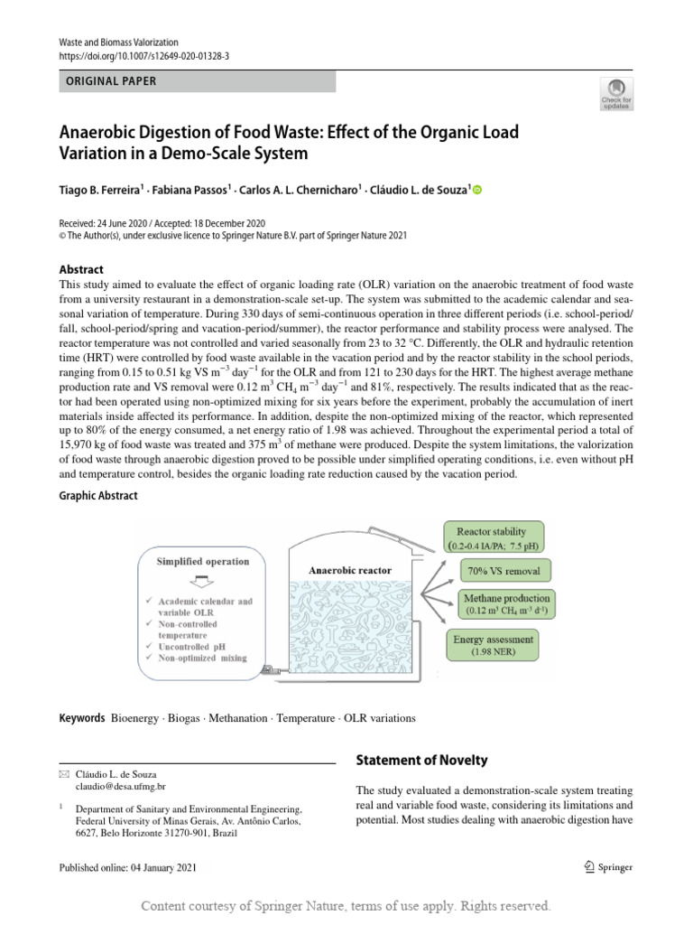 Ferreira Et Al., 2021 - Anaerobic - Digestion - of - Food - Waste ...