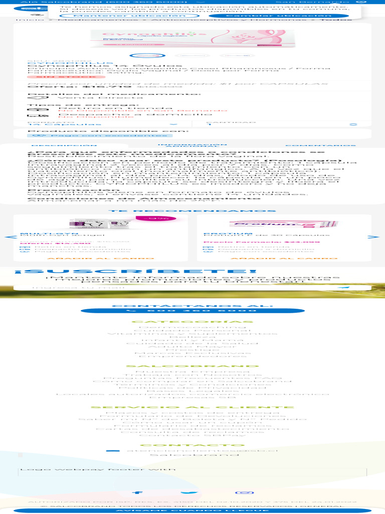 Gynophilus Probioticos Vaginales 14 Capsulas Productos Salcobrand | PDF ...