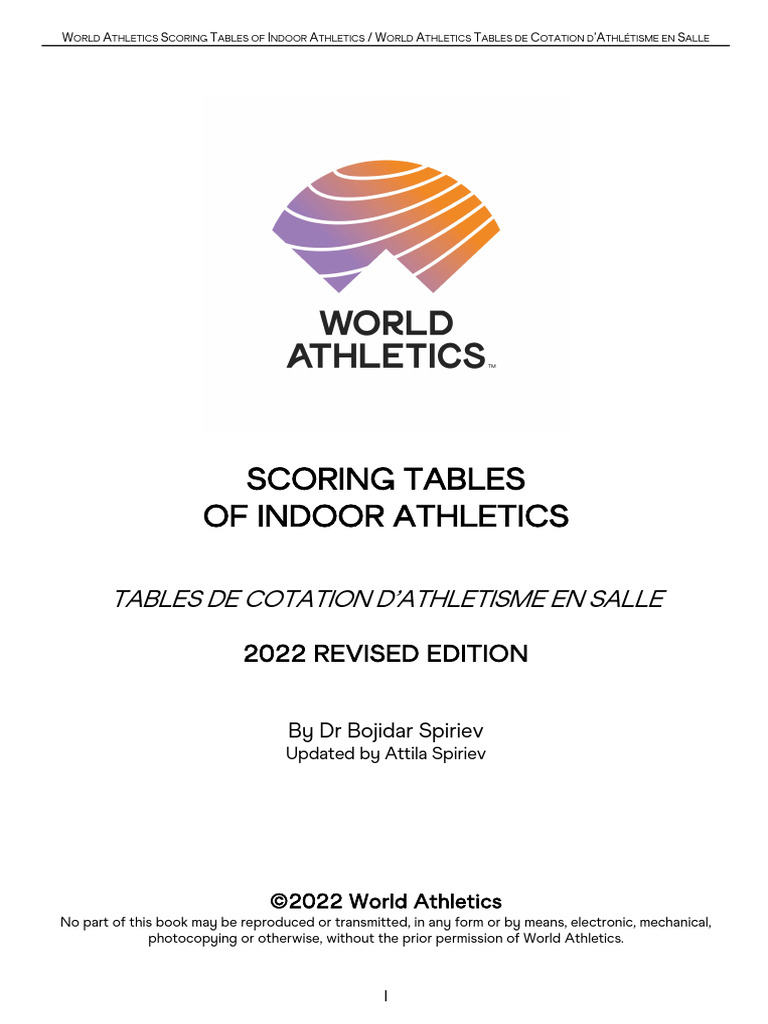 World Athletics Scoring Tables of Athletics - Indo | PDF | Track And ...