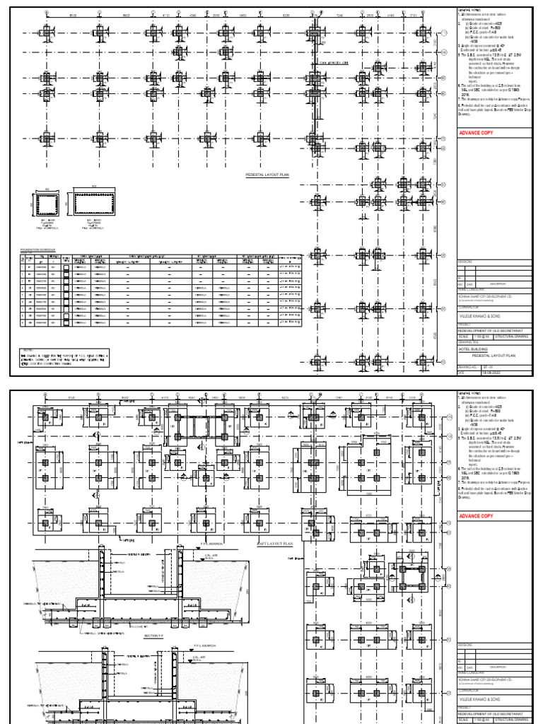 Hotel Foundation Layout Plans | PDF | Mechanical Engineering | Applied ...
