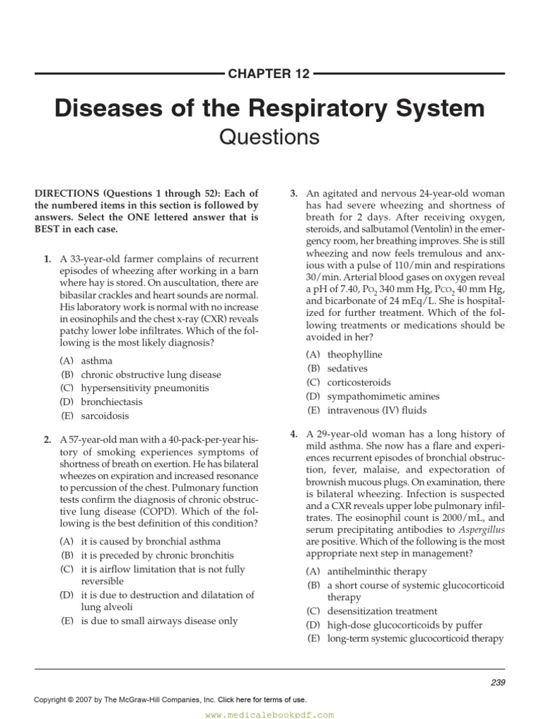 Pages From Lange Internal Medicine Mcqs 4th Ed-2 - Respiratory | PDF ...