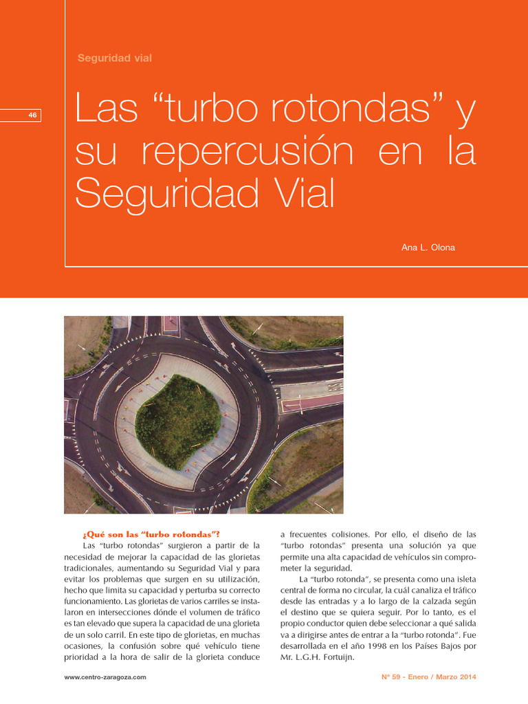 Turbo rotondas: seguridad y diseño vial | PDF | Intersección (carretera ...