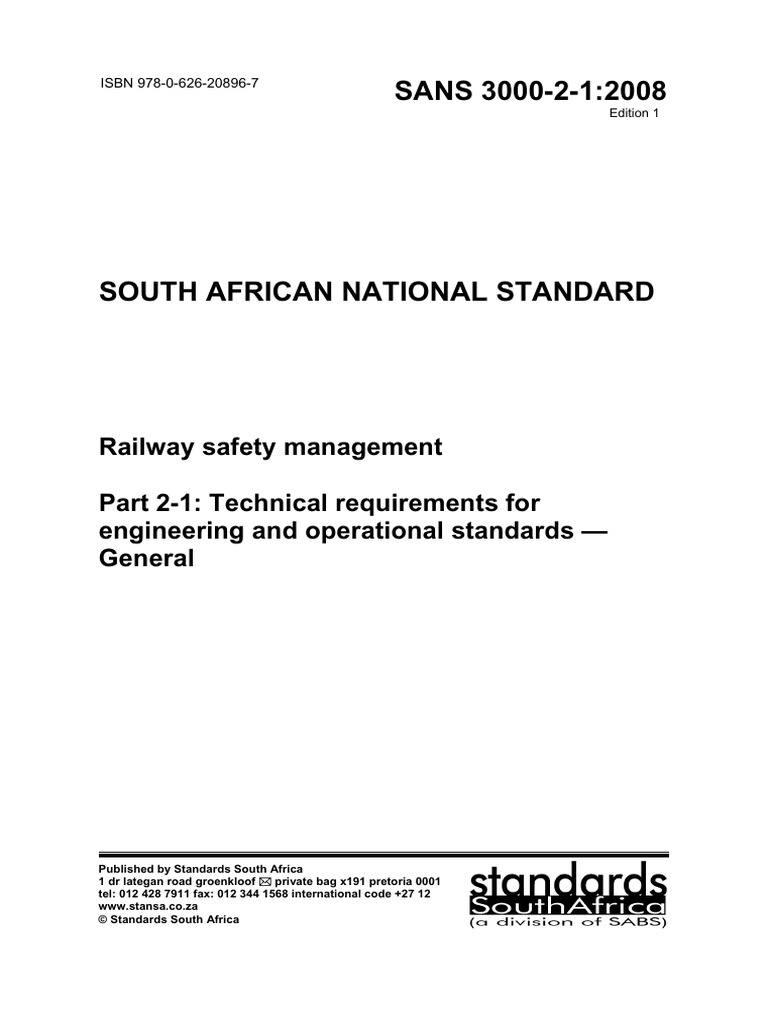 SANS 3000-2!1!2008 - Railway Safety Regulator | PDF | Safety | Risk ...