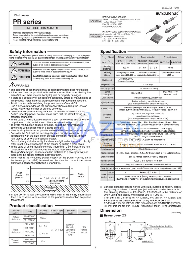 Sensor Pr-r300np | PDF | Mirror | Light Emitting Diode