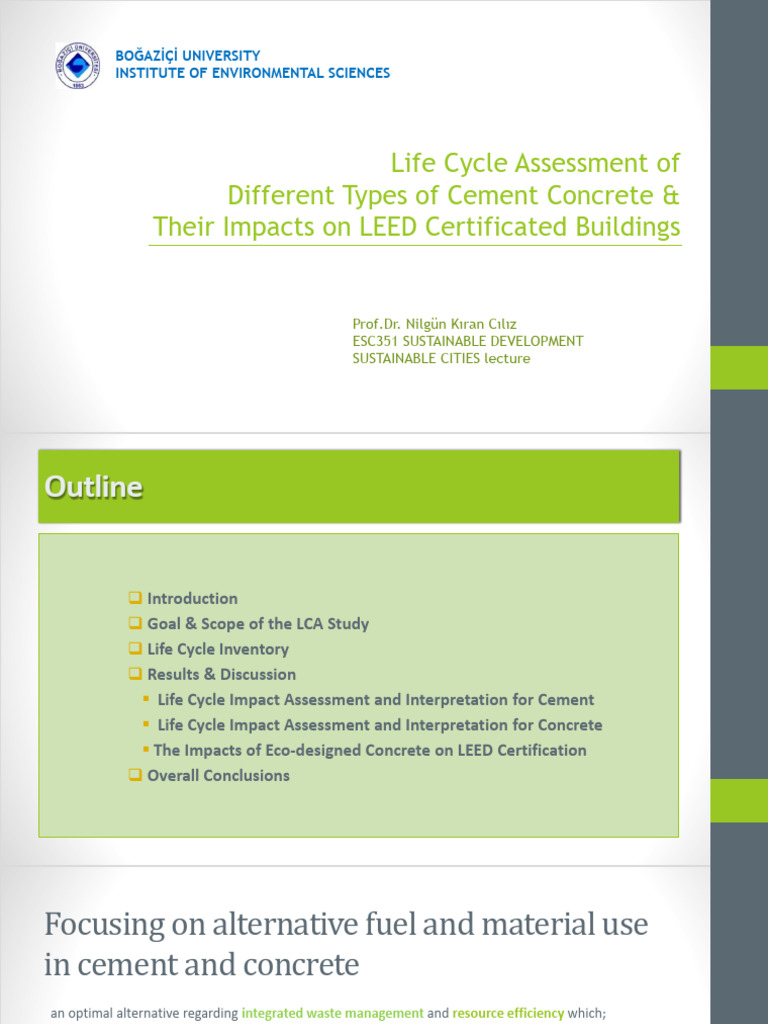 Life Cycle Assessment of Different Types of Cement Concrete | PDF ...
