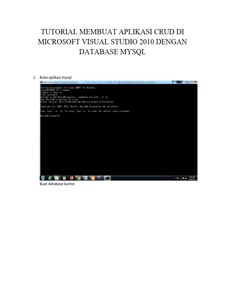 Tutorial Membuat Aplikasi Crud Di Microsoft Visual Studio Dengan Database Mysql | PDF