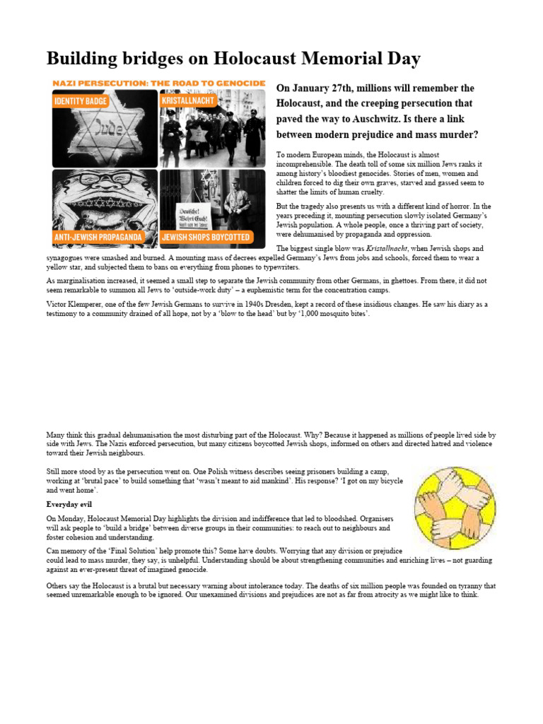 Building Bridges On Holocaust Memorial Day | PDF | The Holocaust | Nazi ...