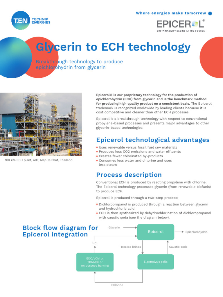 Process Flow of ECH | PDF | Epoxy | Glycerol