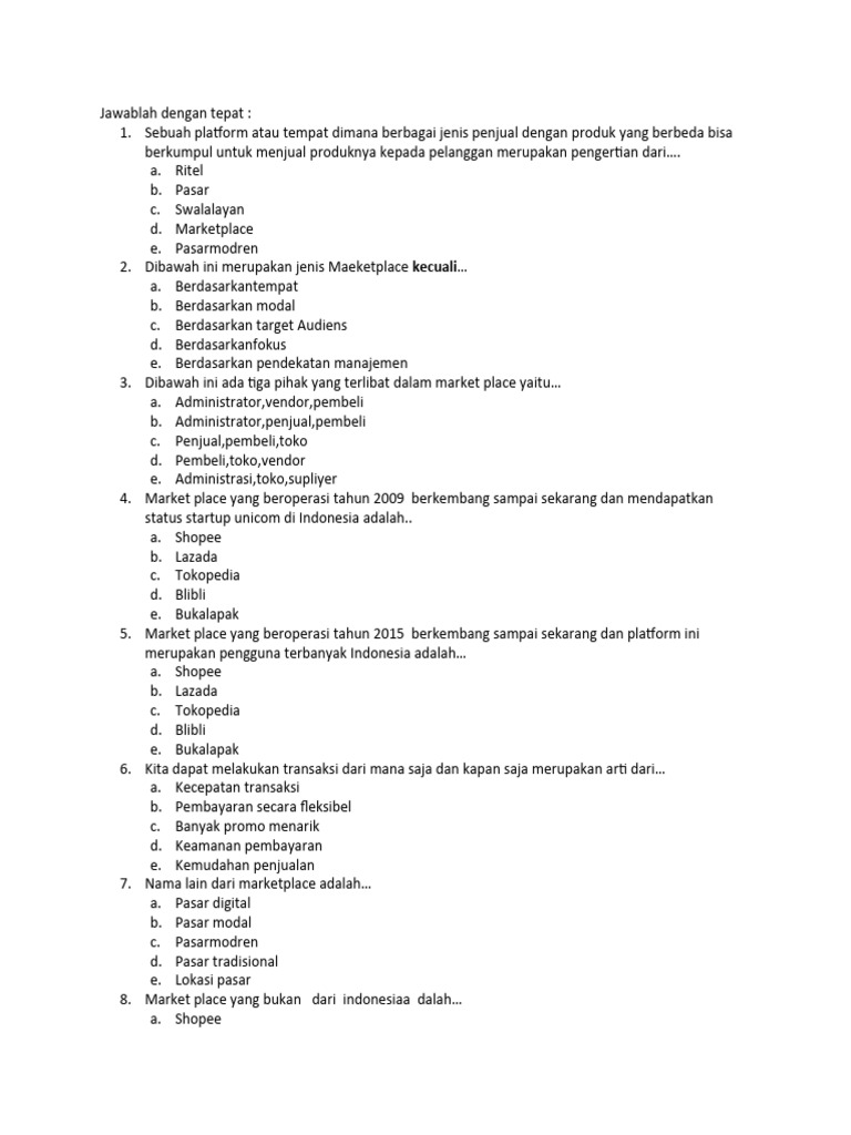 Soal Pts Xi Ritel 2024 | PDF