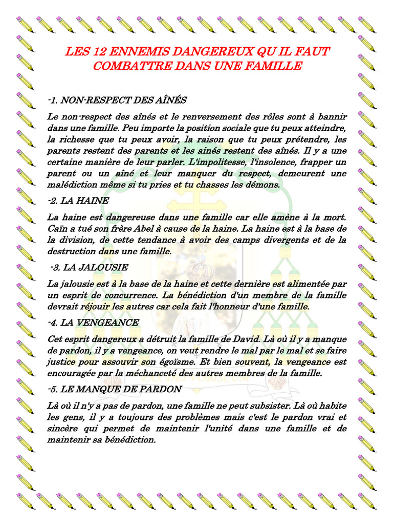 12 Ennemis à Combattre en Famille | PDF | Amour