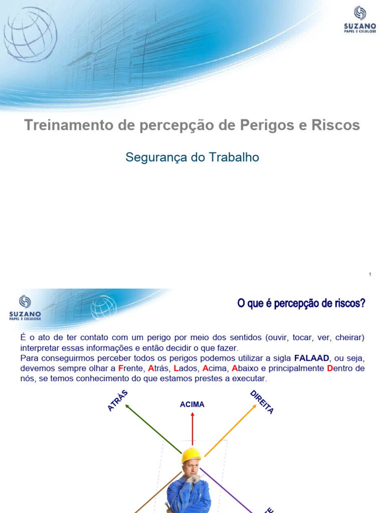 Percepção de Riscos Revisão 01 | PDF | Fator de risco | Percepção