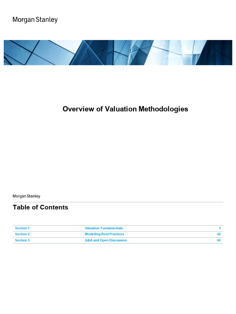MS Overview of Valuation Methodologies | Download Free PDF | Valuation (Finance) | Cost Of Capital