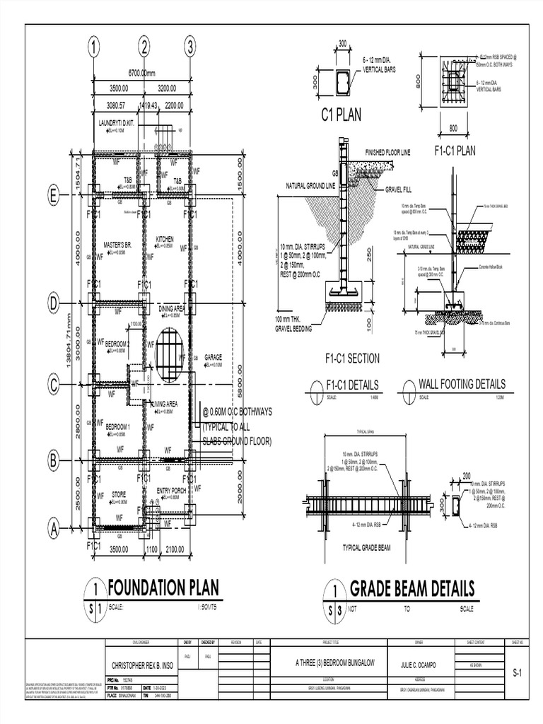 Foundation Plan Grade Beam Details | PDF | Architectural Design ...