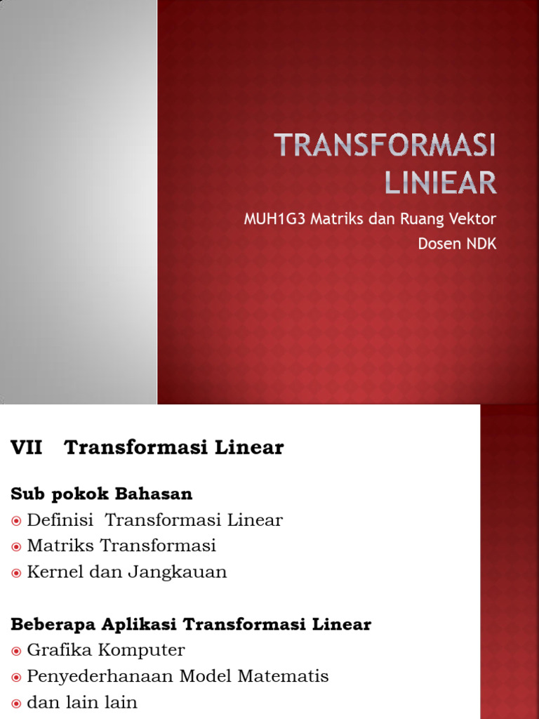 07-Transformasi Linear NDK | PDF