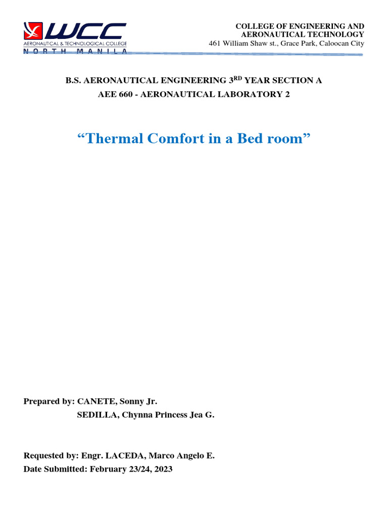 CFD A1 Thermal Comfort Canete Sedilla | PDF | Computational Fluid ...