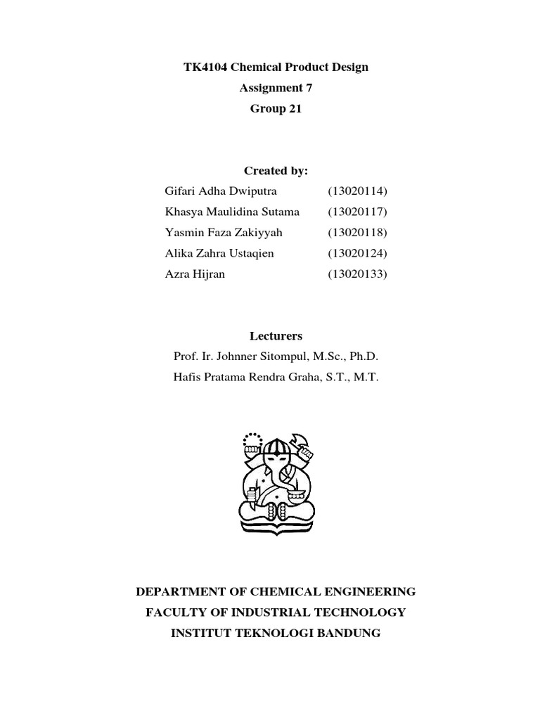 TK4104 Chemical Product Design - Assignment 7 - Group 21 | Download ... TK4104 Chemical Product Design - Assignment 7 - Group 21 | Download ...