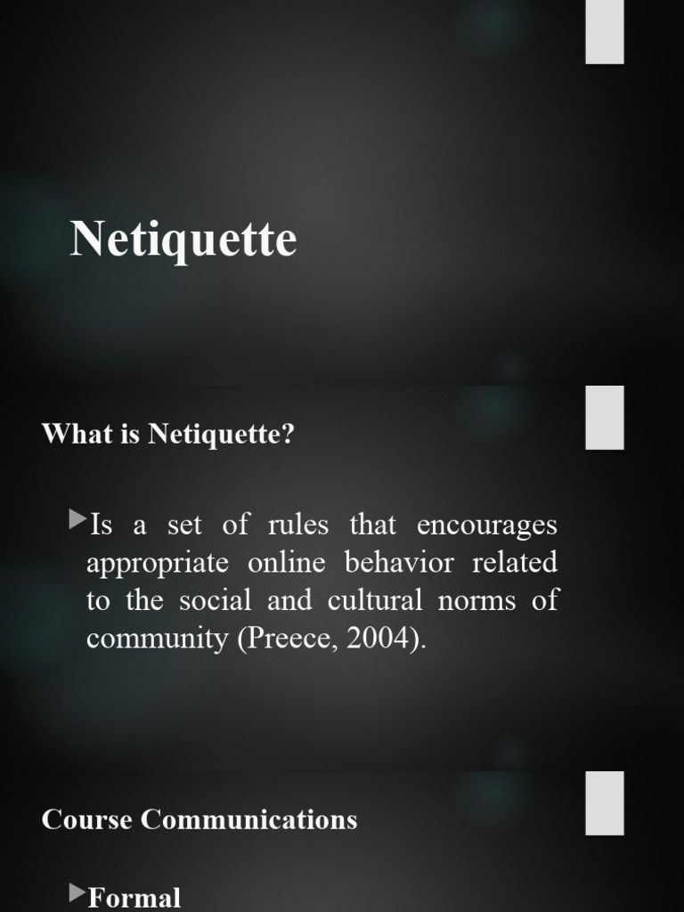 Netiquette | PDF | Communication | Computer Mediated Communication