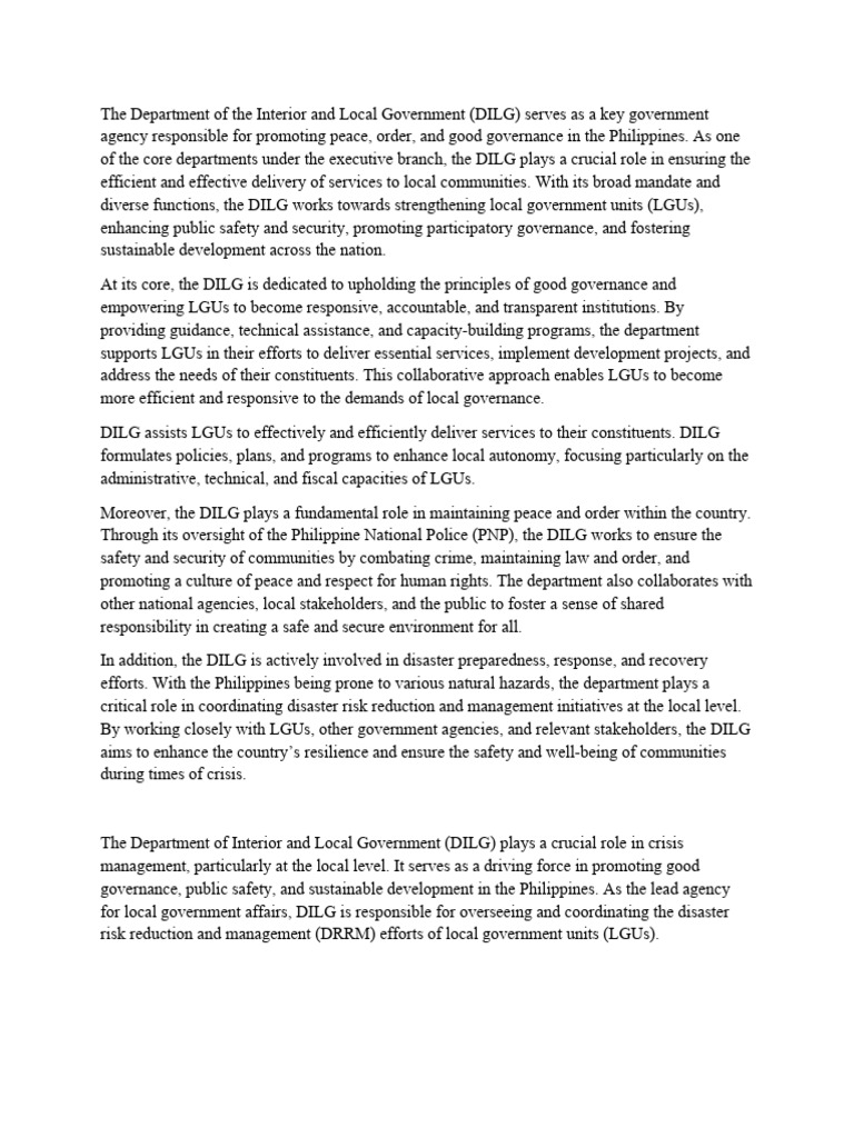 DILG | Download Free PDF | Emergency Management | Disaster Risk Reduction